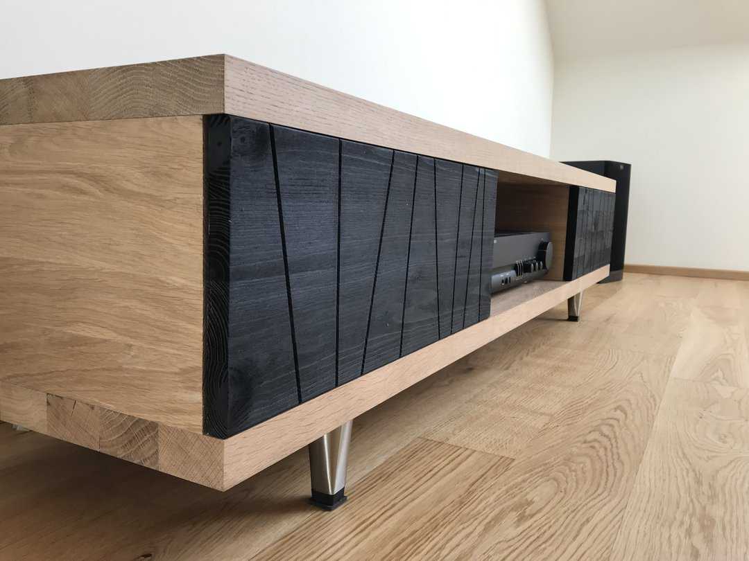 Modernes Massivholz Lowboard aus Eiche selber bauen